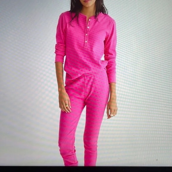 J. Crew | Intimates & Sleepwear | J Crew Set Waffle Henley Pajama Top ...
